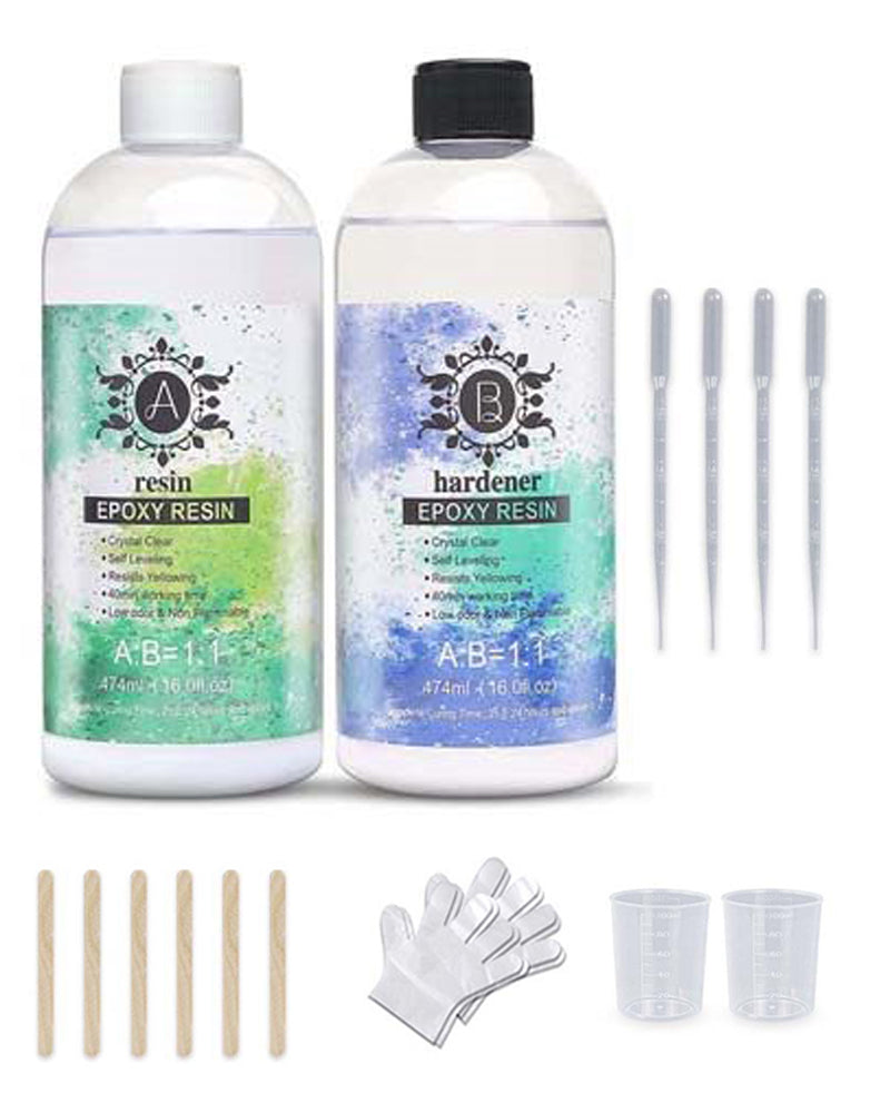 Epoxy Resin Crystal Clear Epoxy Resin Casting and Coating Kit 1:1 Mix ...